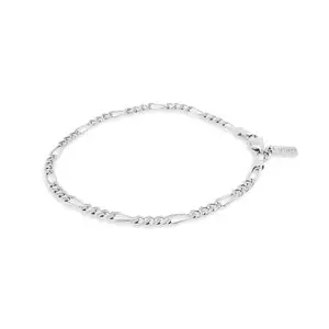 LUTIRO Figaro Chain Bracelet - Silver