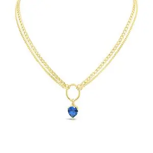 LUTIRO Statet Curb Necklace-synthetic Sapphire-gold - Blue