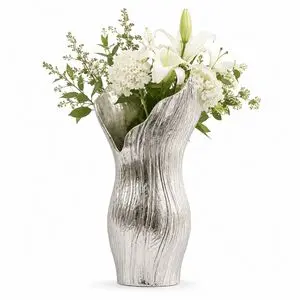 MARLETH Sculptural Ceramic Vase - Silver