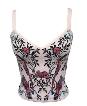 DIANA MOYA ATELIER Neutrals Anna Bird Jacquard Top In Nude - Brown