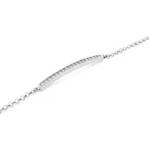 LUTIRO Cz Curved Bar Bracelet - Silver