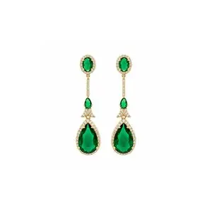 STEPHANIE BROWNE AUSTRALIA Alexandra Earrings In Emerald And Gold - Green