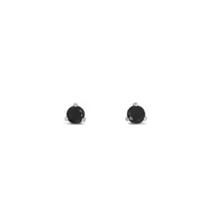 LUTIRO Three Prong Martini Four Mm Studs 10k White Gold - Black