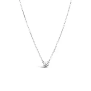 LUTIRO Bezel Cz Pendant - Silver