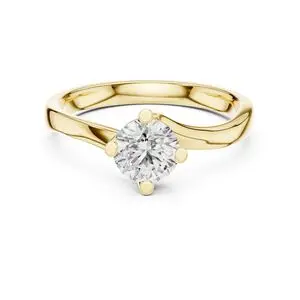 AYA FINE JEWELRY Round Cut Lab Grown Diamond Solitaire Ring In 14k Gold - Yellow