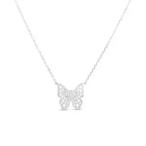 LUTIRO Big Filigree Butterfly Necklace - Silver