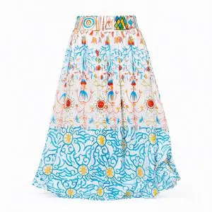 CASA ATELIER BY FERDINANDO FUSCO Nerano Maxi Skirt In Cotton - Blue