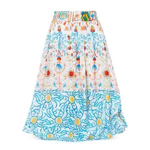 CASA ATELIER BY FERDINANDO FUSCO Nerano Maxi Skirt In Cotton Voile - Blue