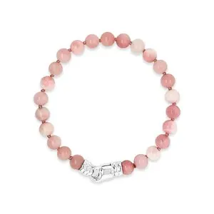 LUTIRO Pink Jade Bracelet - Silver