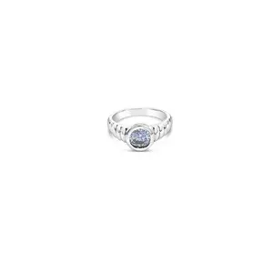 LUTIRO Round Stone Ring Lavender - Silver