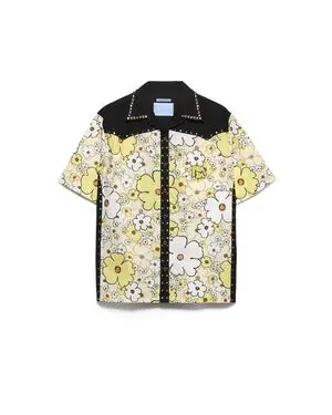 Prada Timecapsule Printed Cotton Shirt With Studs