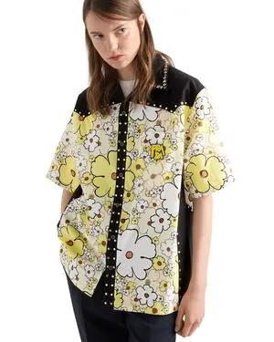 Prada Timecapsule Printed Cotton Shirt With Studs
