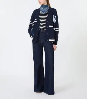 Max Mara Virgin Wool Stripe Cardigan