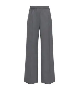 Max Mara Virgin Wool-blend Trousers - Grey