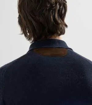 Brunello Cucinelli Cashmere And Suede Cardigan