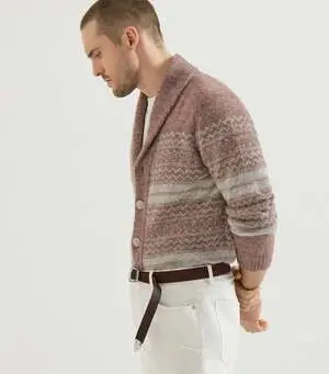 Brunello Cucinelli Jacquard Shawl-collar Cardigan