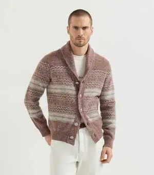Brunello Cucinelli Jacquard Shawl-collar Cardigan