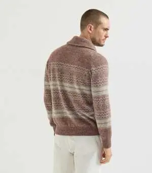 Brunello Cucinelli Jacquard Shawl-collar Cardigan