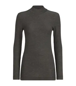 Brunello Cucinelli Virgin Wool-blend Long-sleeve T-shirt - Black
