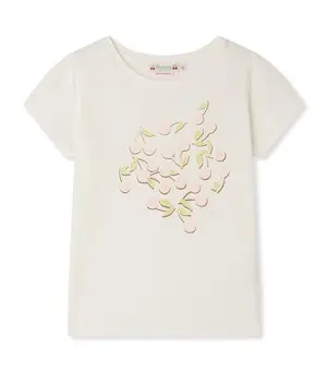 Bonpoint Cotton Cherry Print T-shirt - White
