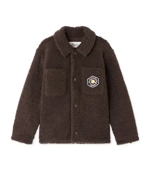 Bonpoint Teddy Collared Jacket With Logo Patch