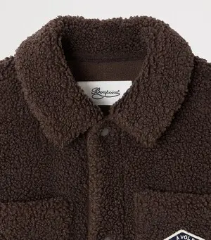 Bonpoint Teddy Collared Jacket With Logo Patch