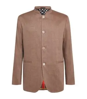 Paul Smith Wool-linen Stand-collar Blazer