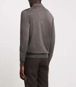 Pal Zileri Wool-silk Long-sleeved Polo Shirt
