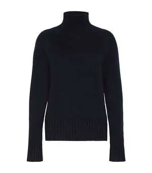 Max Mara Wool-cashmere High-neck Sweater - Navy