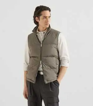 Brunello Cucinelli Quilted Packable Hood Gilet
