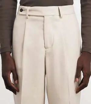 Colombo Cashmere Pleated Straight Trousers
