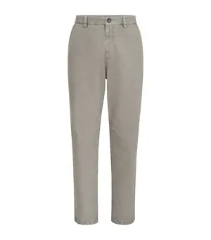 Brunello Cucinelli Peached Cotton Gabardine Trousers - Brown