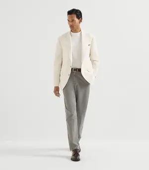 Brunello Cucinelli Peached Cotton Gabardine Trousers