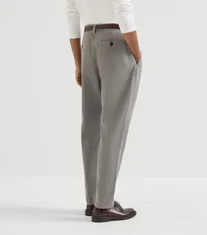 Brunello Cucinelli Peached Cotton Gabardine Trousers