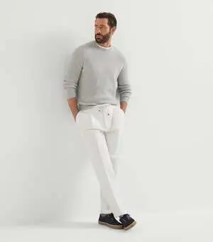 Brunello Cucinelli Cotton Gabardine Drawstring Trousers