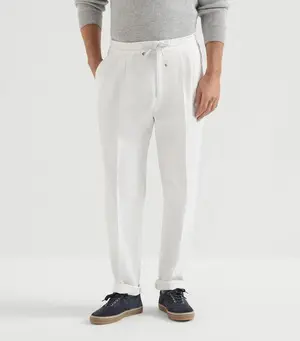 Brunello Cucinelli Cotton Gabardine Drawstring Trousers