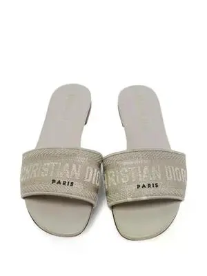 Dior Dway Embroidered Canvas Slides