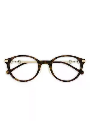 Gucci Horsebit Round Glasses - Brown