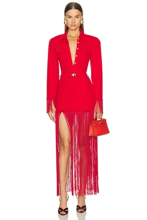 ROWEN ROSE Long Sleeve Polo Maxi Dress