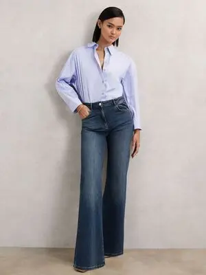 REISS Mid-rise Flared Jeans - Blue