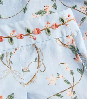 Agua Bendita Floral Linen Shorts