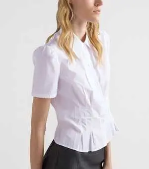 Prada Cotton Poplin Short-sleeve Shirt