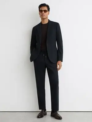 REISS Tailored Fit Jersey Single-breasted Suit Blazer