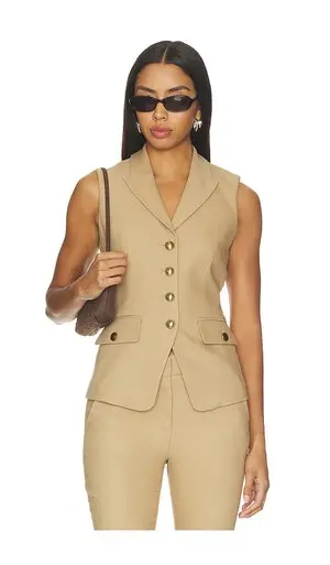 Veronica Beard Benny Vest In . Also - Tan