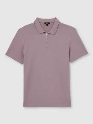 REISS Half-zip Textured Polo Shirt