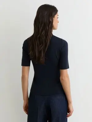REISS Denny Colour-block Half-zip Polo Top