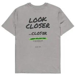 ANCHOR & CREW Heather Small Print Annotations Organic Cotton T-shirt - Grey