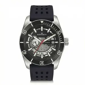 KENNETT WATCHES & ACCESSORIES Viktor Automatic Watch Perforated Fkm Strap - Black