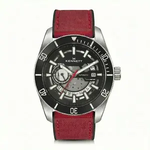KENNETT WATCHES & ACCESSORIES Viktor Automatic Watch Hybrid Sailcloth Strap - Red