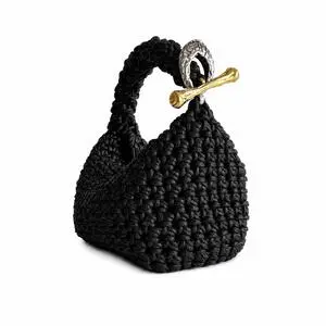 ISKRA Gigi Clasp Bag Faux Rope - Black